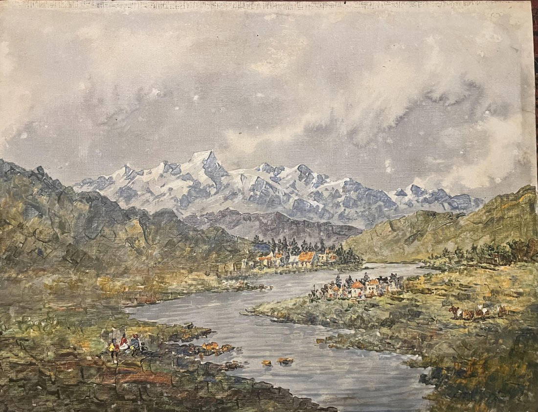 Thupten Sherap (tibetan Indian ) Watercolor Painting Auction