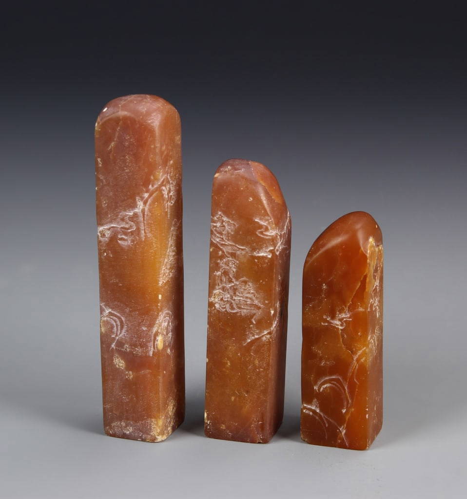 Three Chinese Stone Seal Chops Auction