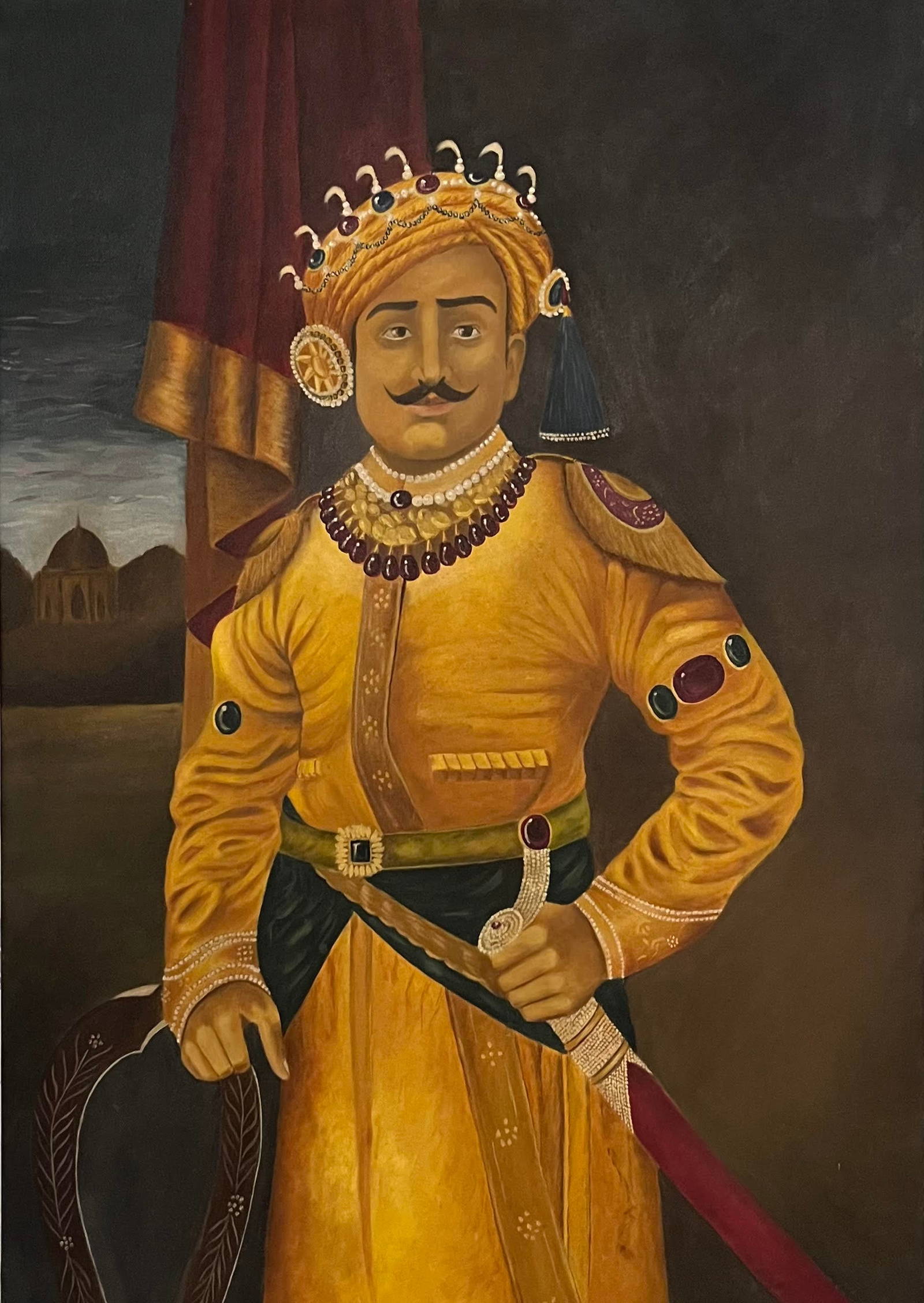 Portrait Of An Old Indian Ruler Or Maharajah Auction