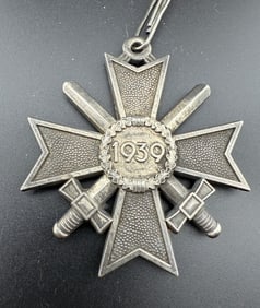 Scarce Wwii German War Merit Cross 1939 With Swords (heavy Neck ...