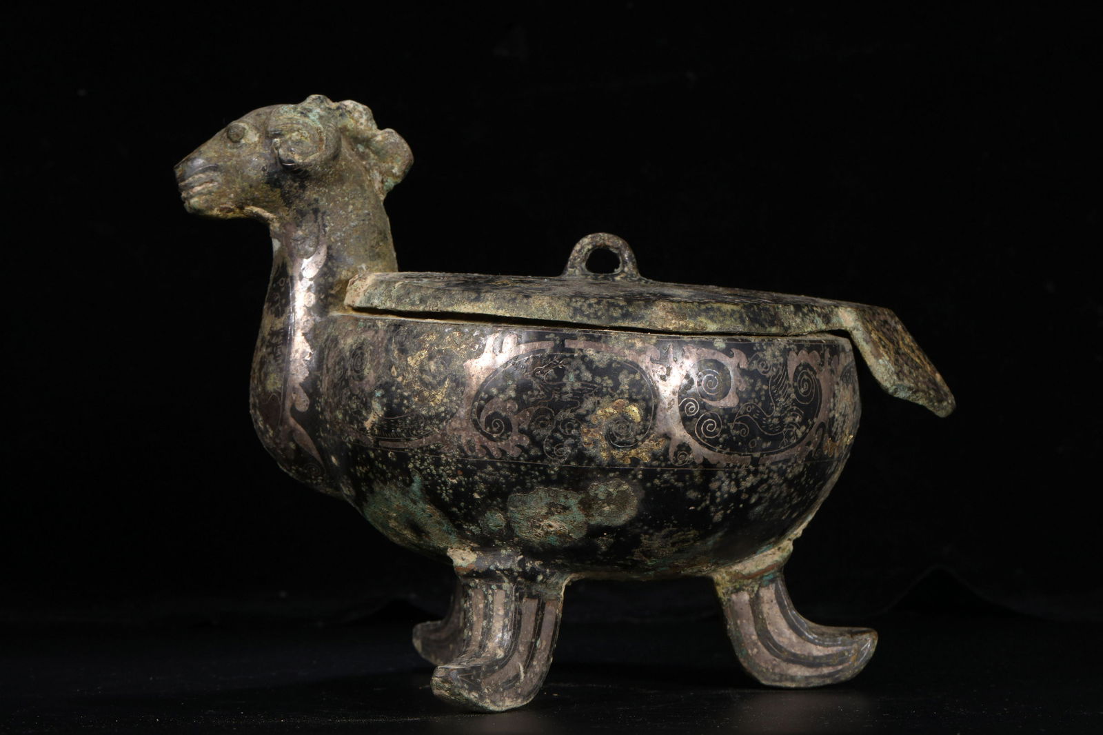 Bronze Gold And Silver Inlaid Zun