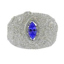 Michael Christoff 18k Gold Diamond Tanzanite Ring