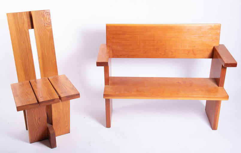 In The Manner Of Gerrit Rietveld (1888 1964) Bench And