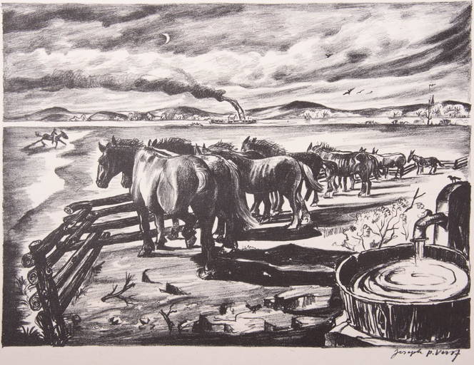 Joseph Paul Vorst, Missouri (1897 1947), Evening, Lithograph