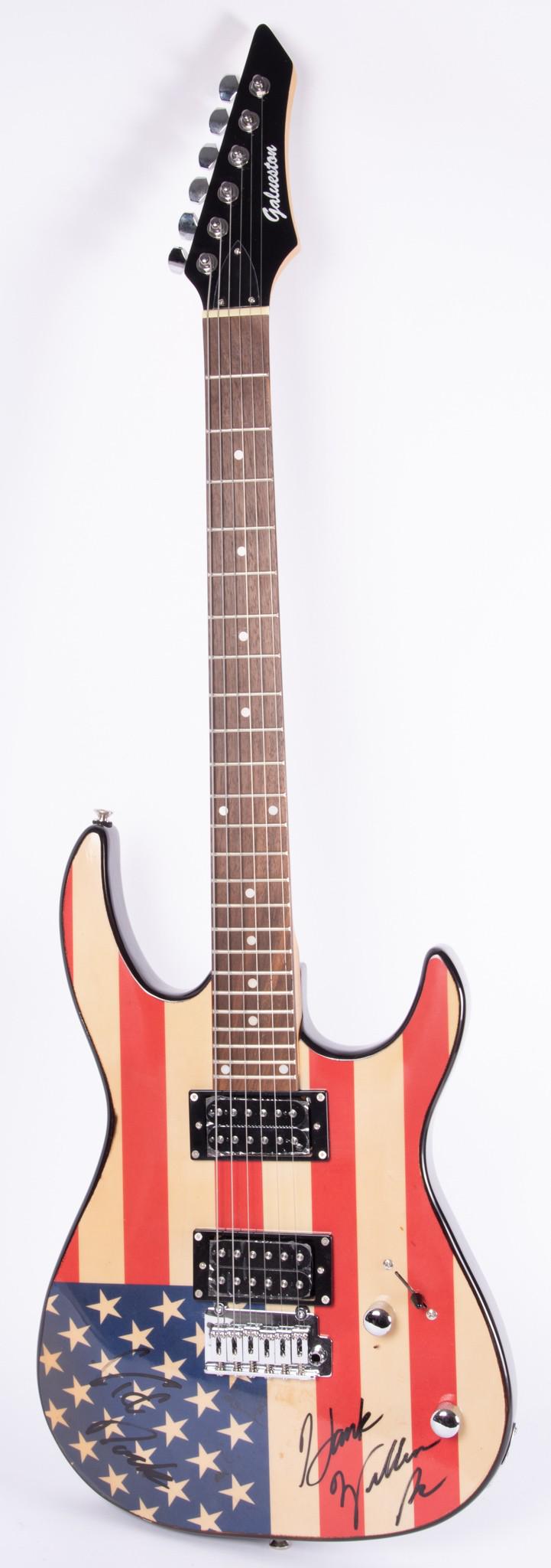 Kid Rock And Hank Williams, Jr. Autographed Galveston American Flag ...