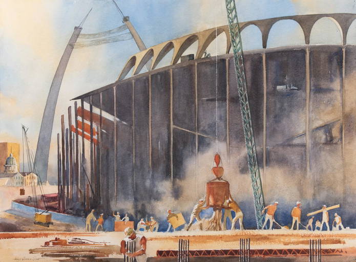 James Godwin Scott, American (1931-2015), Construction Workers Building ...