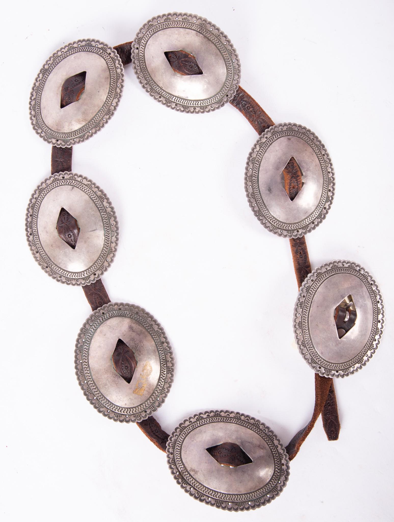 Fine Navajo Sterling Silver Concho Belt, Circa 1920s (#0077) on Dec 09 ...
