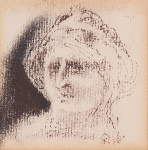 Attr. to Matthew Ziegler, Missouri (1897-1981), Portrait, charcoal on ...