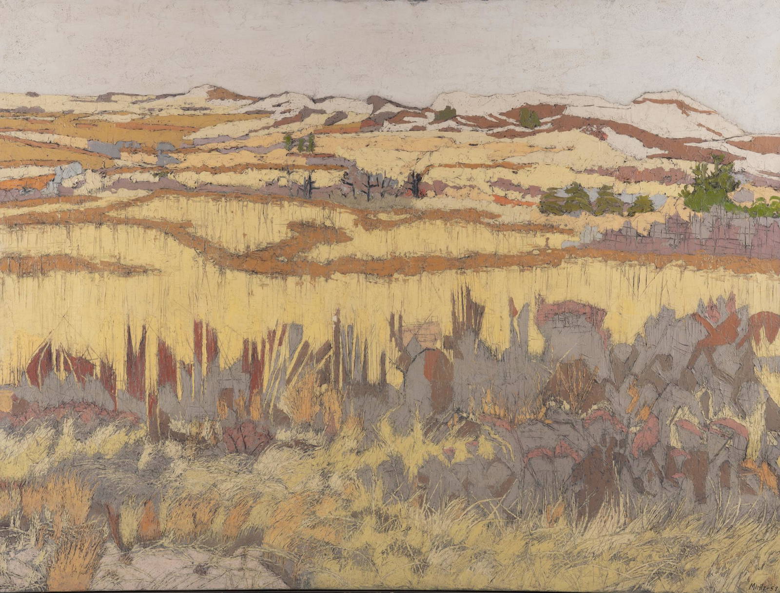 Raymond Mintz, New York, New Jersey (b. 1925), Montauk Point, 1959, Oil On Canvas Auction