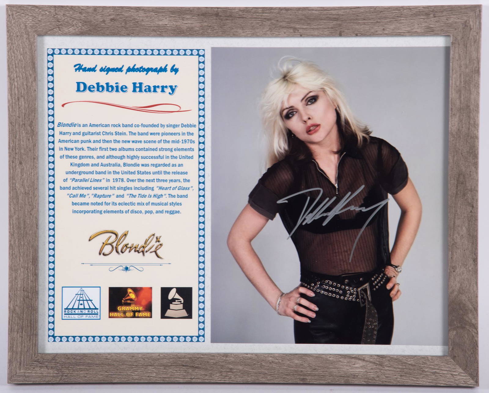 Debbie Harry Signed Photo. Auction