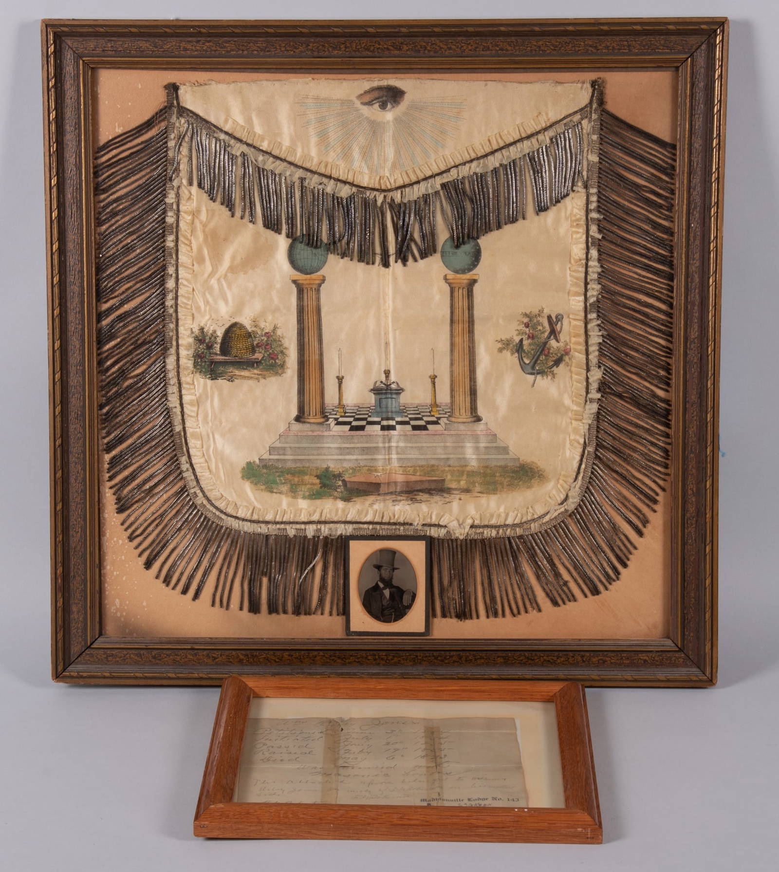 Late 19th Century Masonic Temple Apron With Documentation Auction