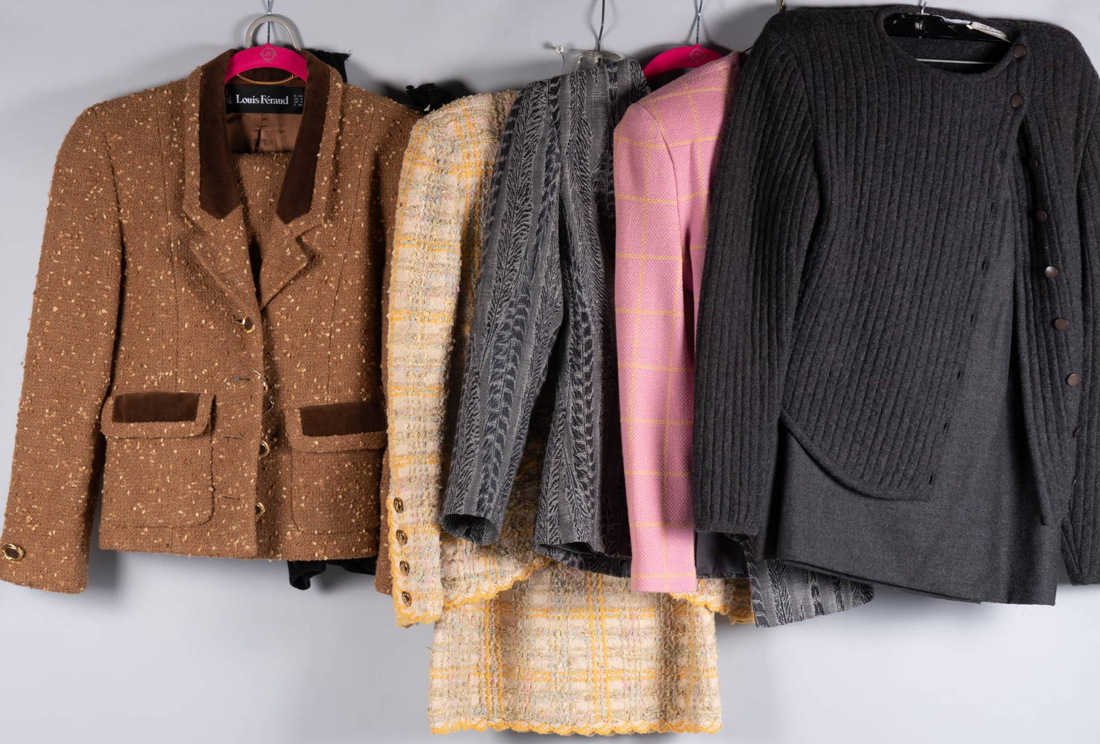 Collection Of Vintage Designer Suits: Valentino, Louis Feraud, Adolfo ...