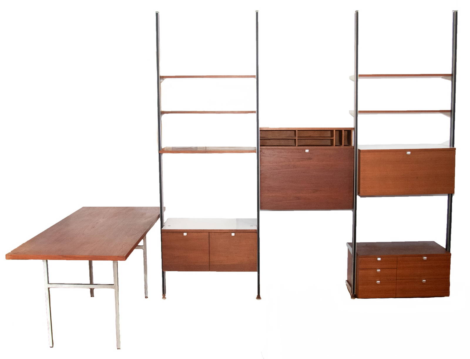 Vintage Customized Walnut George Nelson For Herman Miller 4-bay Css ...