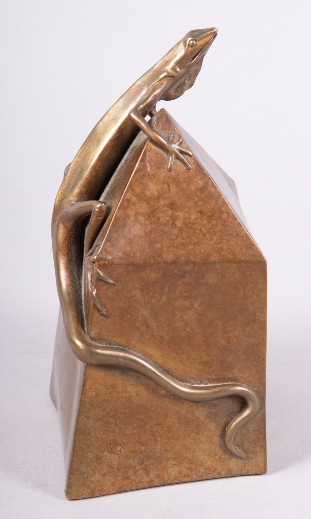 Bronze Sculpture Of A Salamander On A Pointed Obelisk By Pozycinski ...