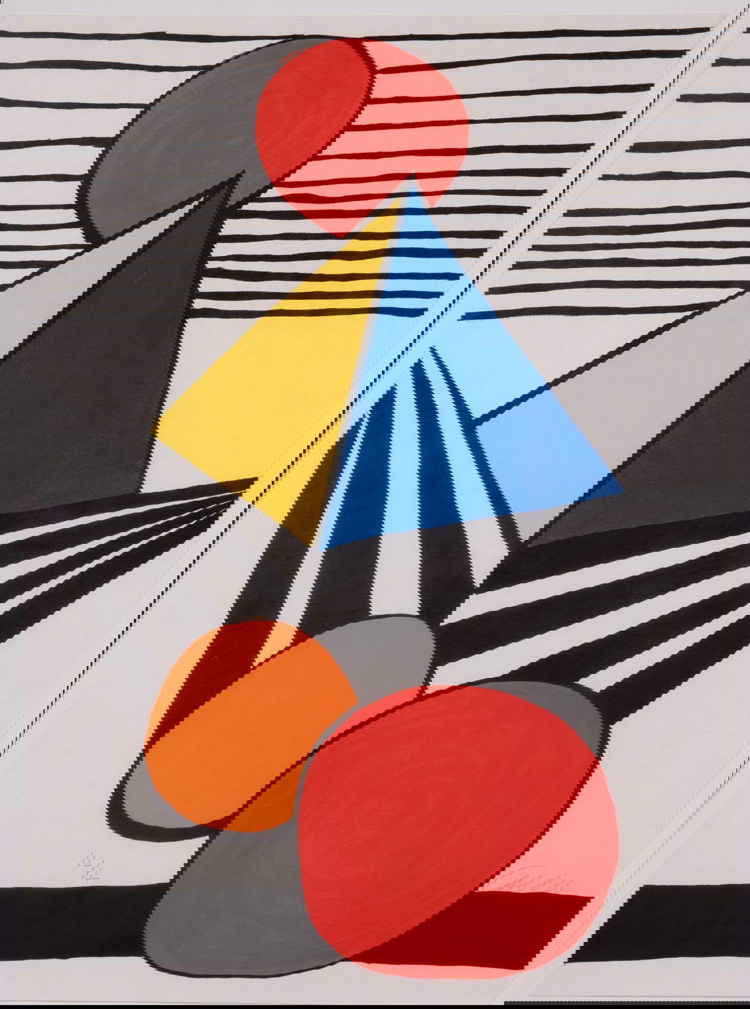 Attributed To Alexander Calder, American (1898-1976), Pyramid And Red ...