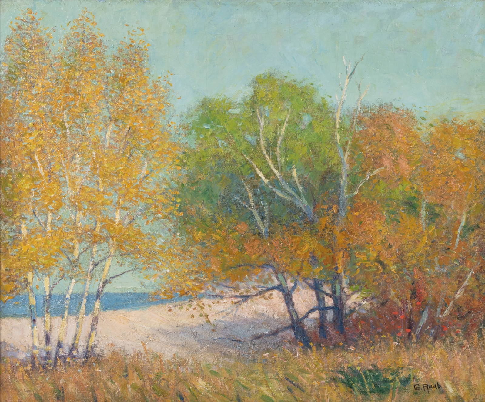 George Raab, Wisconsin (1866-1943), Lake Michigan, Oil On Canvas Auction