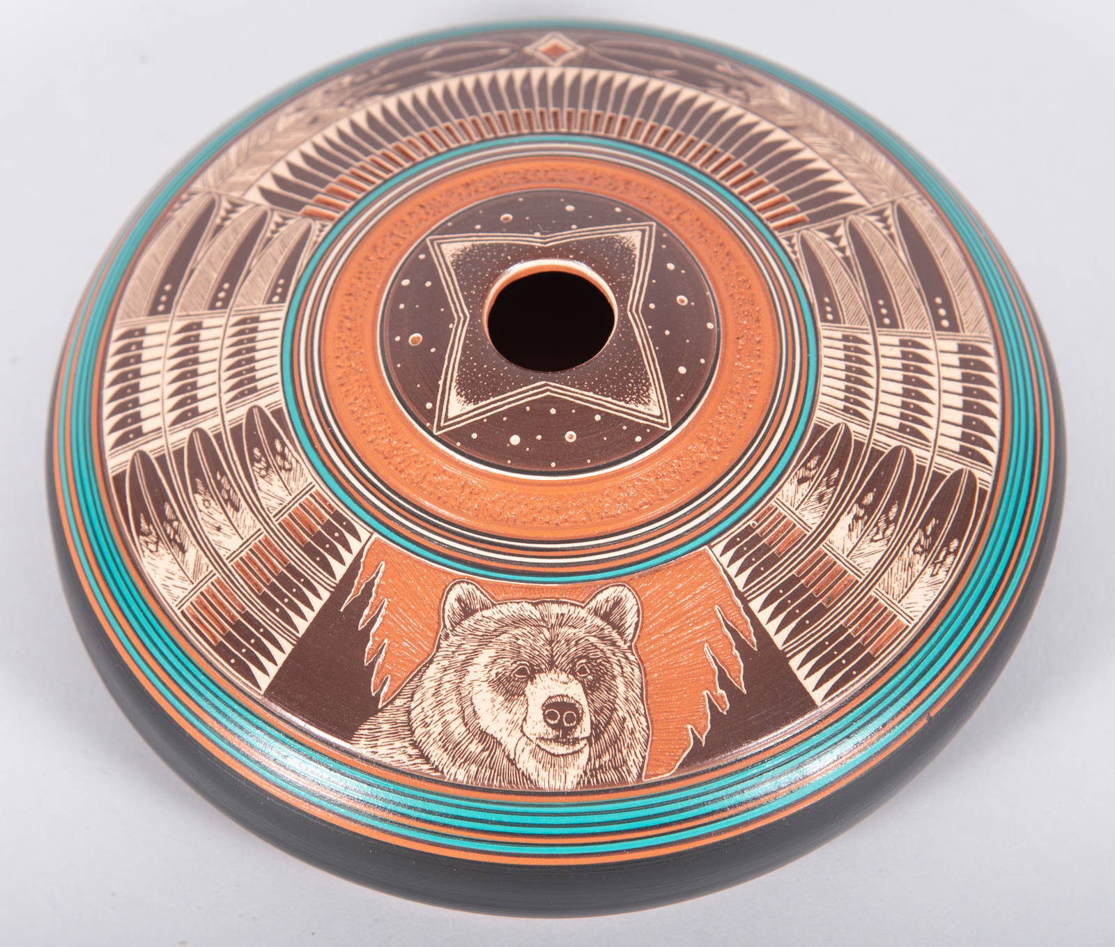 A Native American Navajo Carved Pottery Seed Pot, Wallace Nez Auction