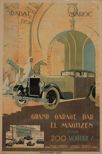 Grand Garage Dar El Maghzen Rabat Maroc, Signed Ib And