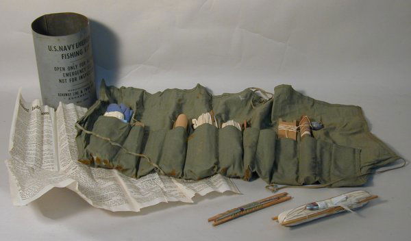148: A WW2 US Navy Emergency Fishing Kit, complete in o