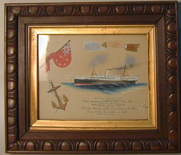 Rms Orontes Hands Across The Sea, Watercolour With