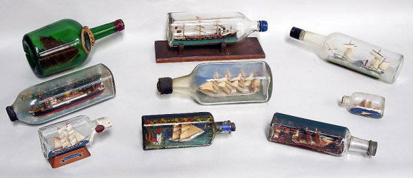 Ships In Bottles, Nine Including Sail Trainer Hms
