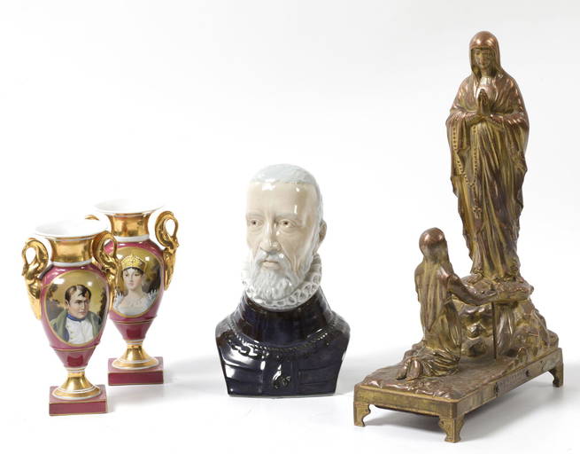 Le Miracle Du Cierge, Gilt Metal Figure With Chime, Pp. S. Xx.