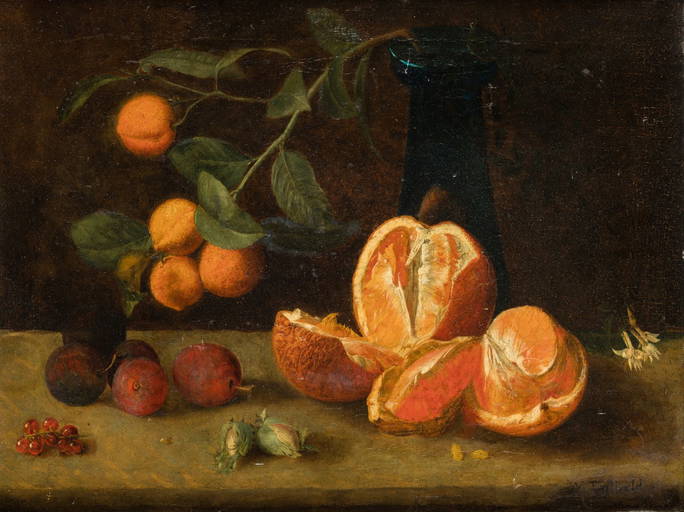 William Duffield (1816 / 1863) "still Life With Oranges"