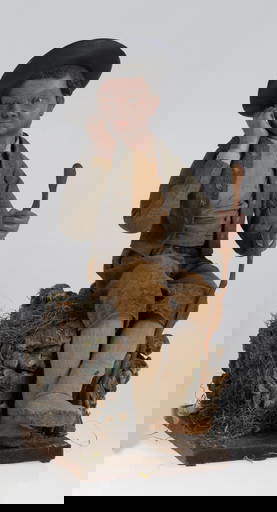 "peasant", Polychrome Clay Figure Imitating The Traditional Neapolitan ...