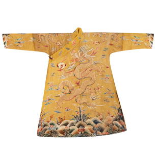 Chinese Qing Dynasty Silk Imperial Dragon Robe