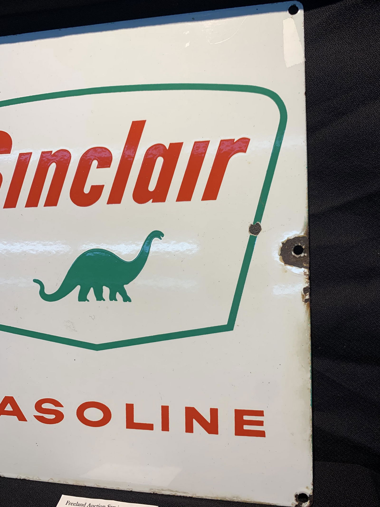 Original Sinclair Dino Porcelain Gas Pump Plate Sign