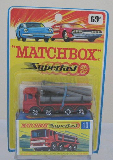 Matchbox Superfast 10a Pipe Truck, Red Blister Pk