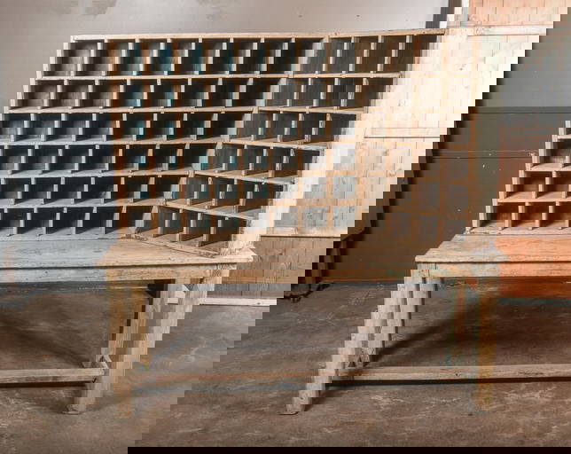 Vintage Post Office Mail Sorting Table