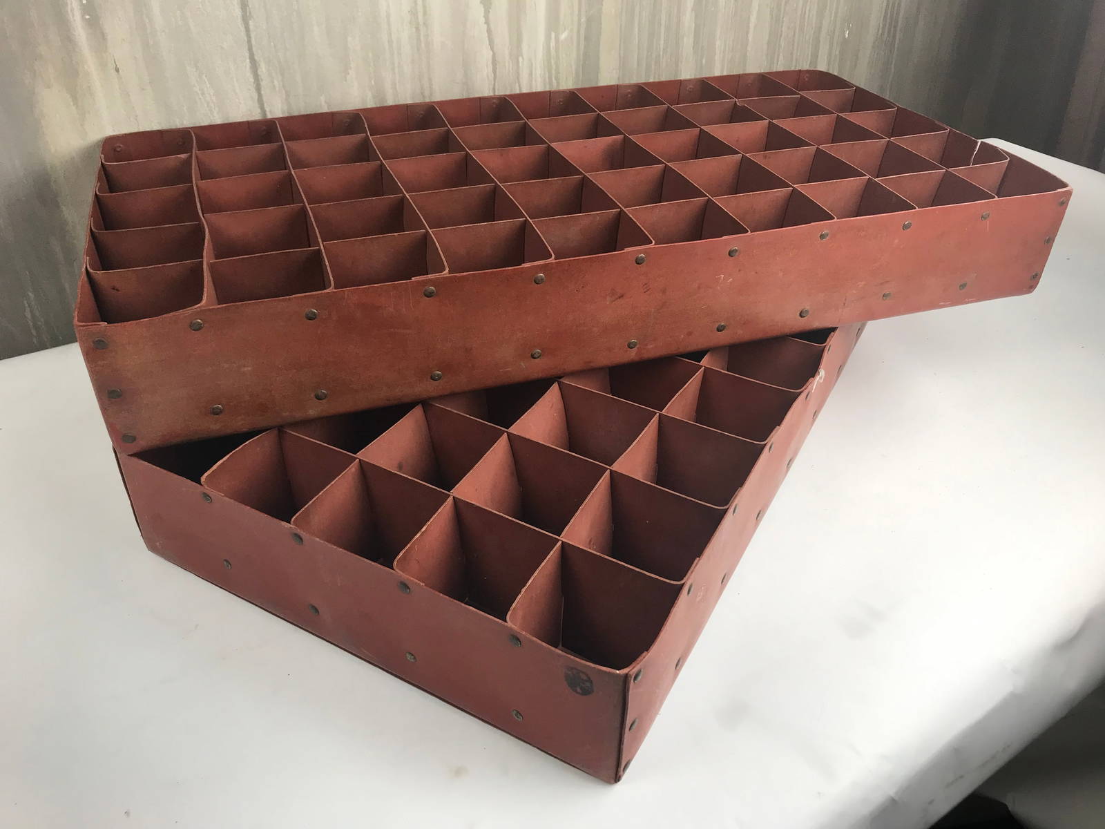 Lot Of Two Compartmentalized Factory Bins Auction