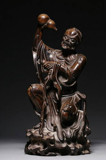 Chinese Sandalwood Figure Of Li Tieguai