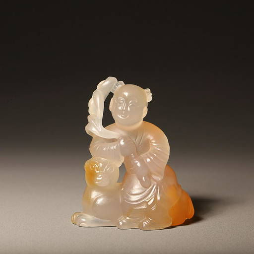 Chinese Agate Handpiece, 'boy'