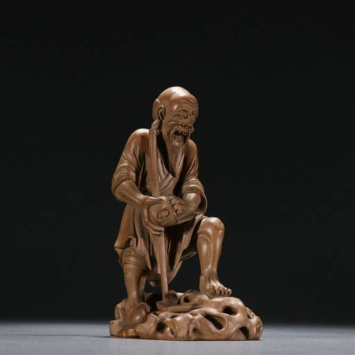 Chinese Boxwood Figure, 'geng Yun Lao Ren'