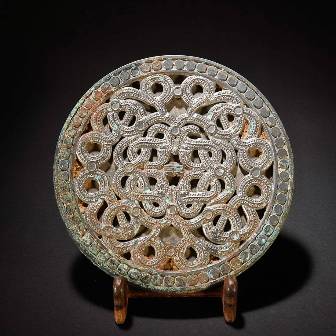 Chinese Bronze Openwork Mirror, 'kui-dragon' Auction