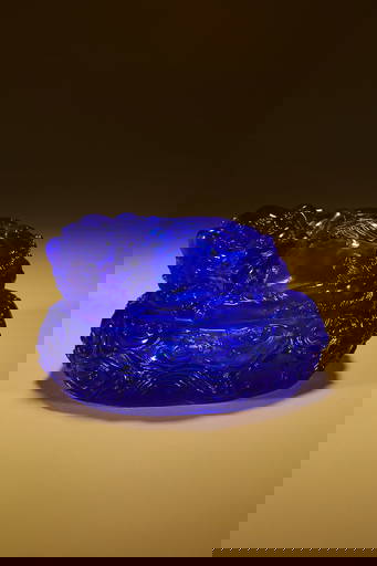 Chinese Blue Glass Censer, 'auspicious Beast'
