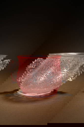 Chinese Red Glass Handled Censer, 'ashtamangala'