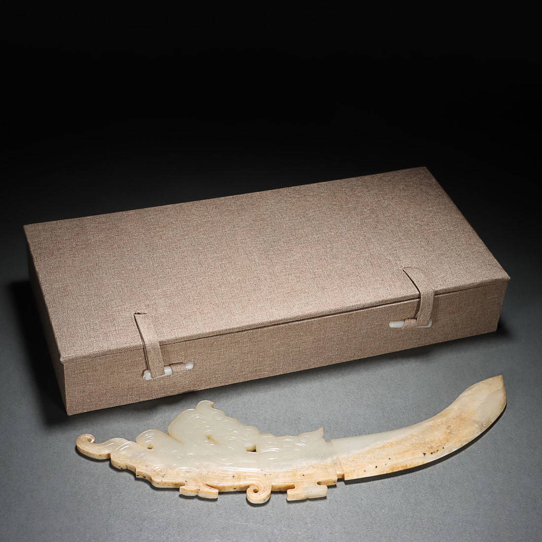 Chinese Antique Jade Dagger-axe, 'dragon' Auction