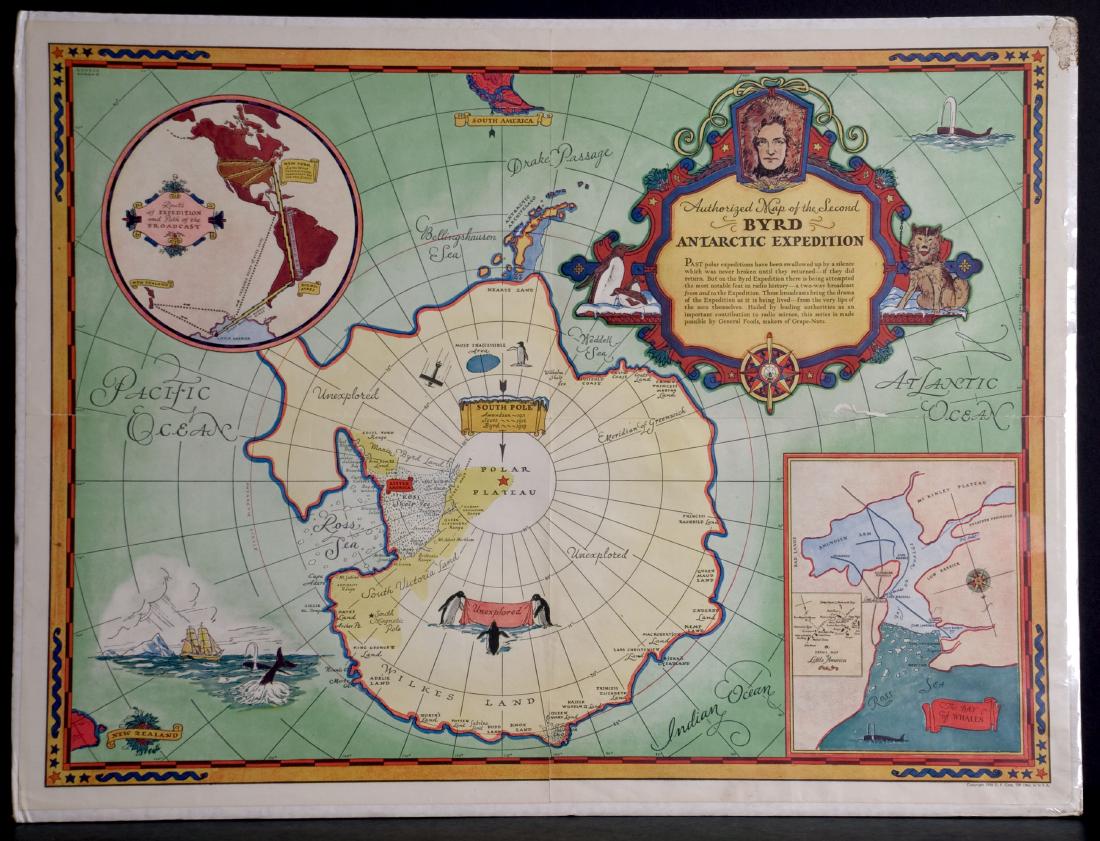 Travel Byrd Antarctic Expedition Map Of Antarctic