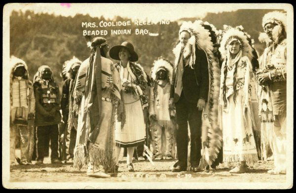 Native American , President Coolidge On The Reser