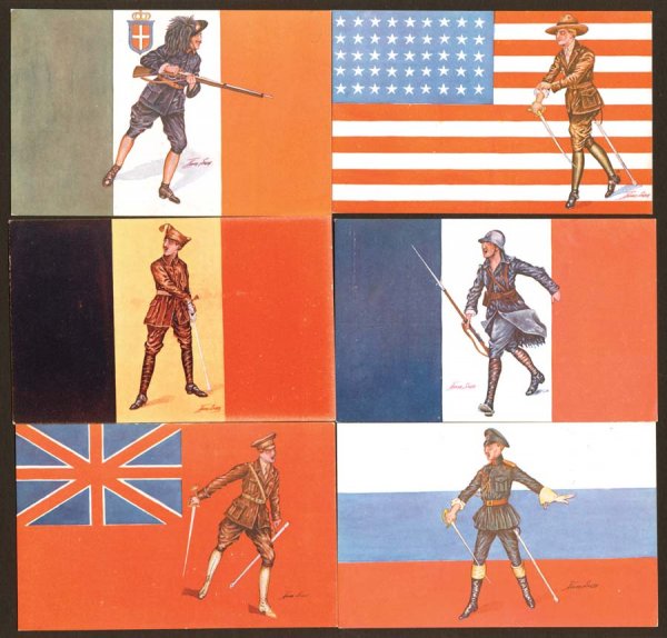 2223A: Patriotic , WWI, Allied Flags , Full set titled