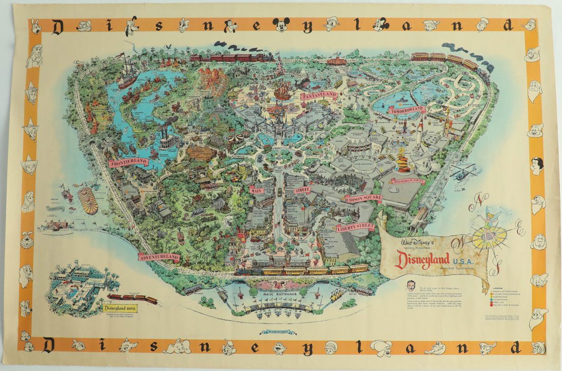 Disneyland 1958a Map First Full Size Release