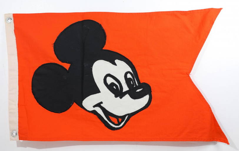 Disneyland Main Street Train Station Mickey Mouse Flag