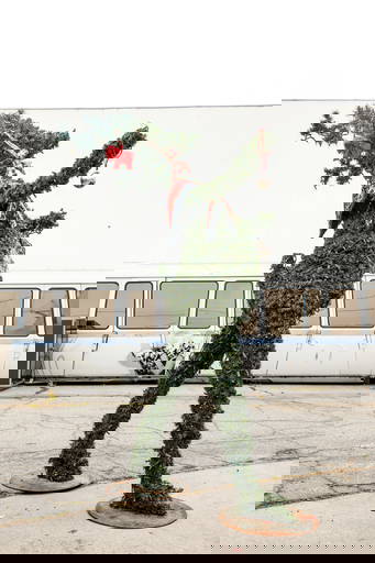 Pair Of 7.5ft Christmas Light Up Deer Props.