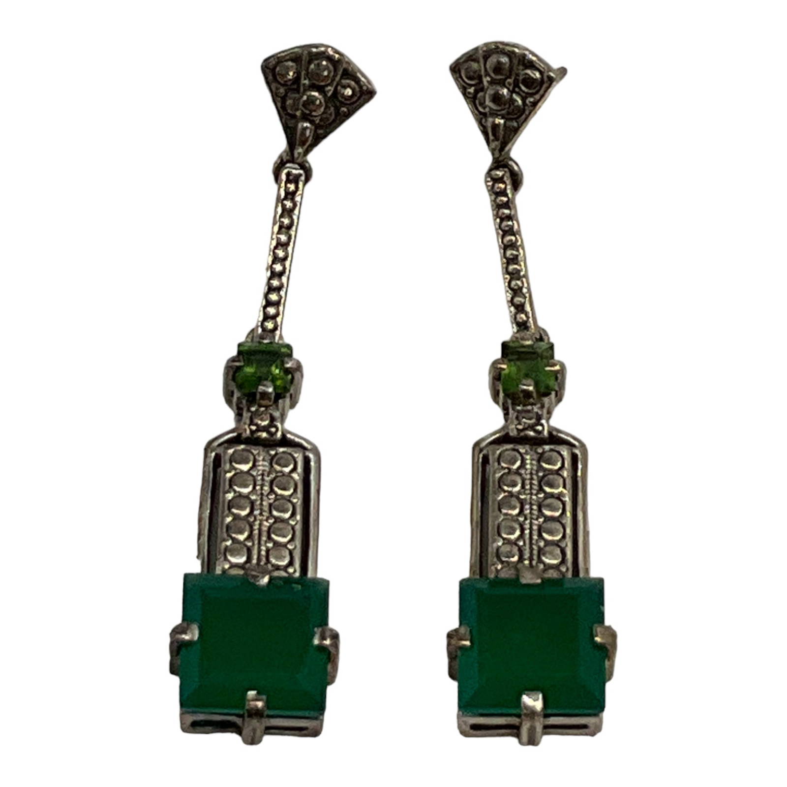 Designer Nicky Butler Green Gemstone Earrings Auction