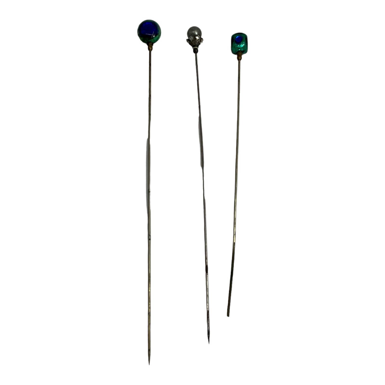 Vintage Lot Of 3 Long Hat Pins Auction