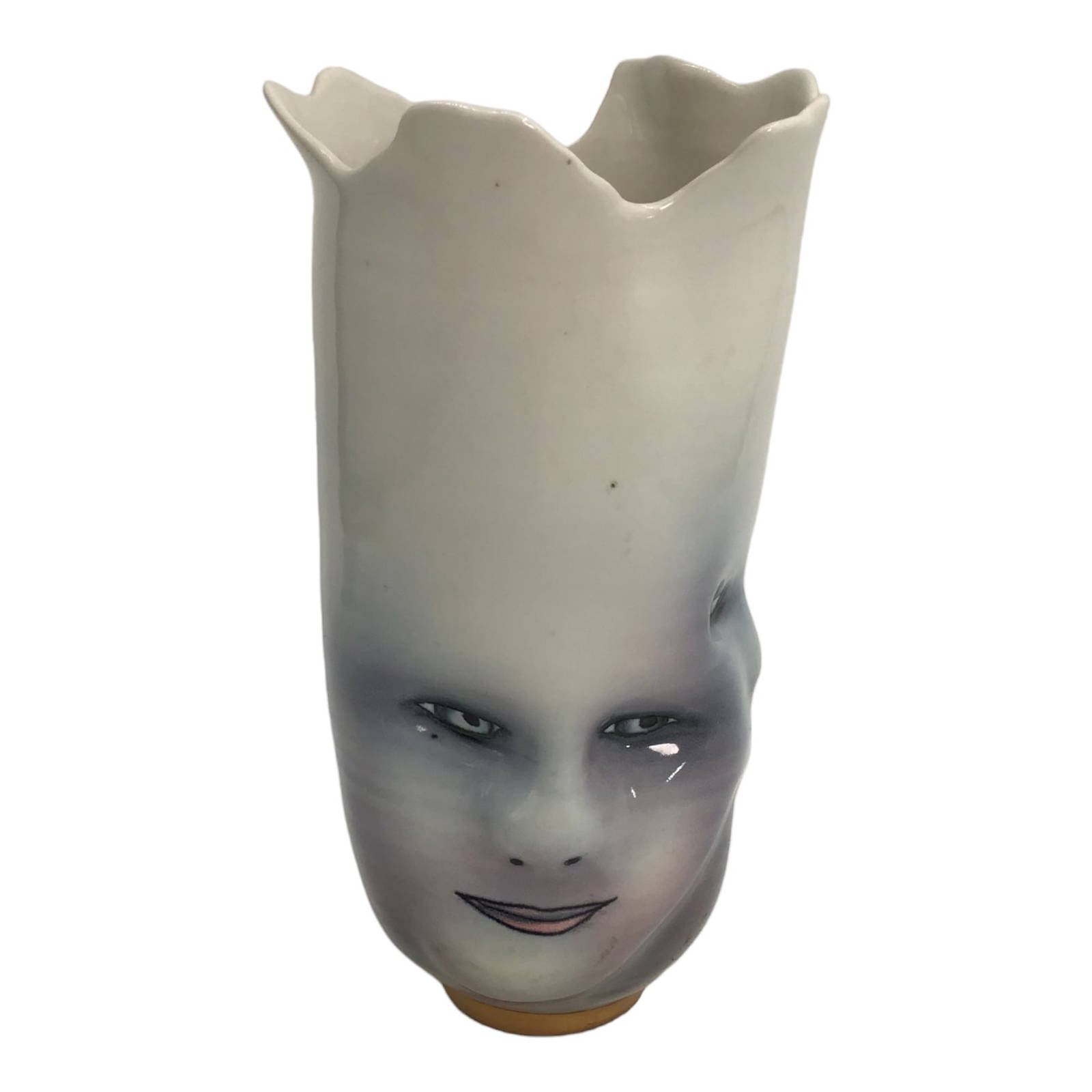 Bing Gleitsman, 1994 Signed Postmodern Face Vase Auction