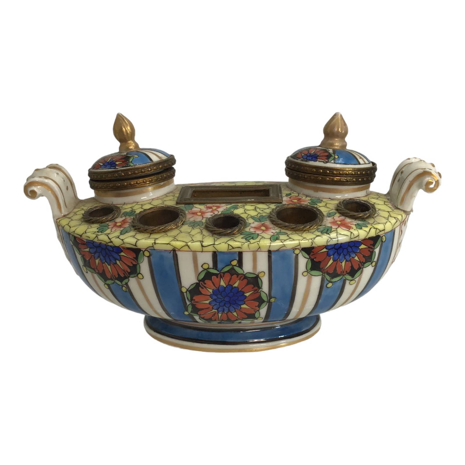 Antique French Porcelain Inkwell Auction